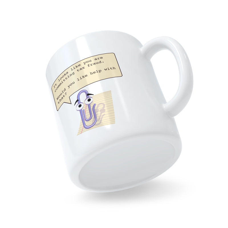 Clippy Committing Tax Fraud Mug | Top Tax Accounting Gifts