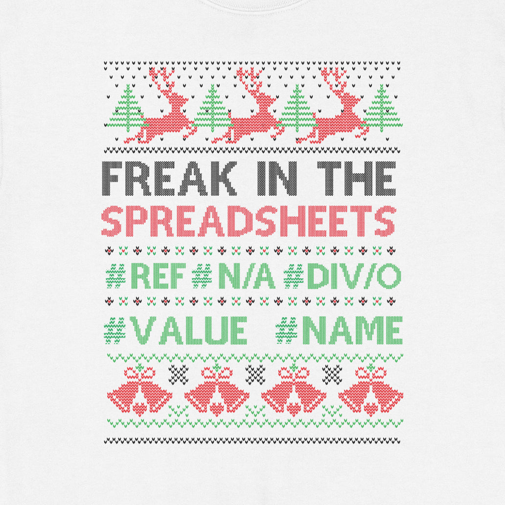 Freak In The Spreadsheets Christmas Sweater | Ugly Sweaters For Excel Users